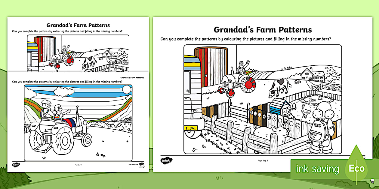 Grandad's Farm Patterns Worksheet / Worksheet (Teacher-Made)