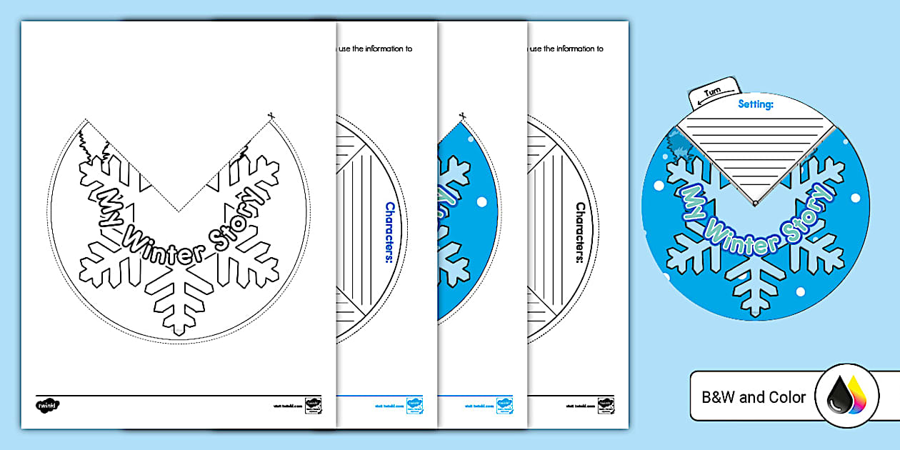 Kindergarten Winter Creative Writing Prompt Wheel - Twinkl