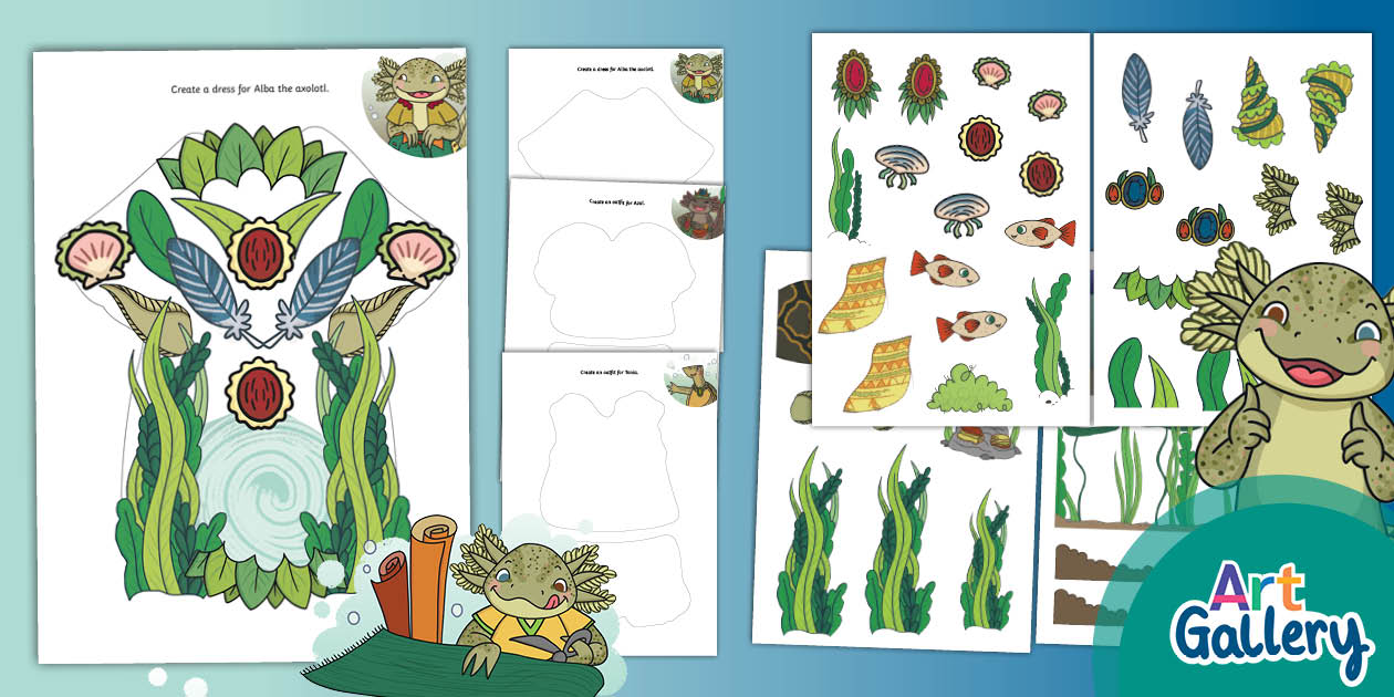 The Creative Axolotl Collage Activity (teacher made)