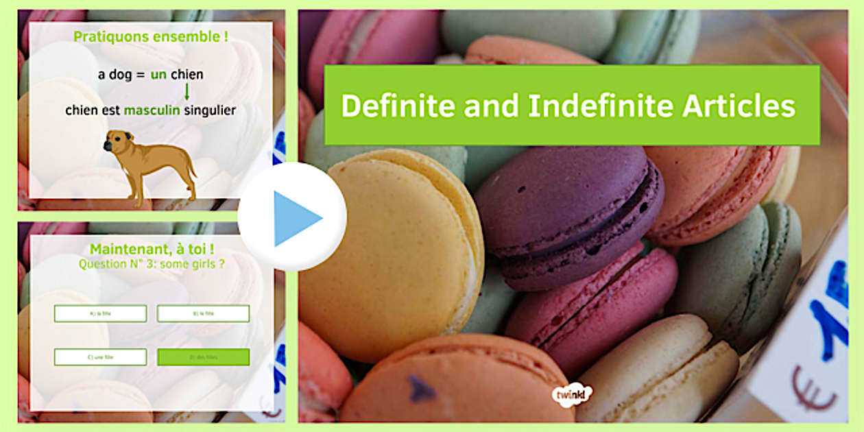 Definite and Indefinite Articles in French | PowerPoint
