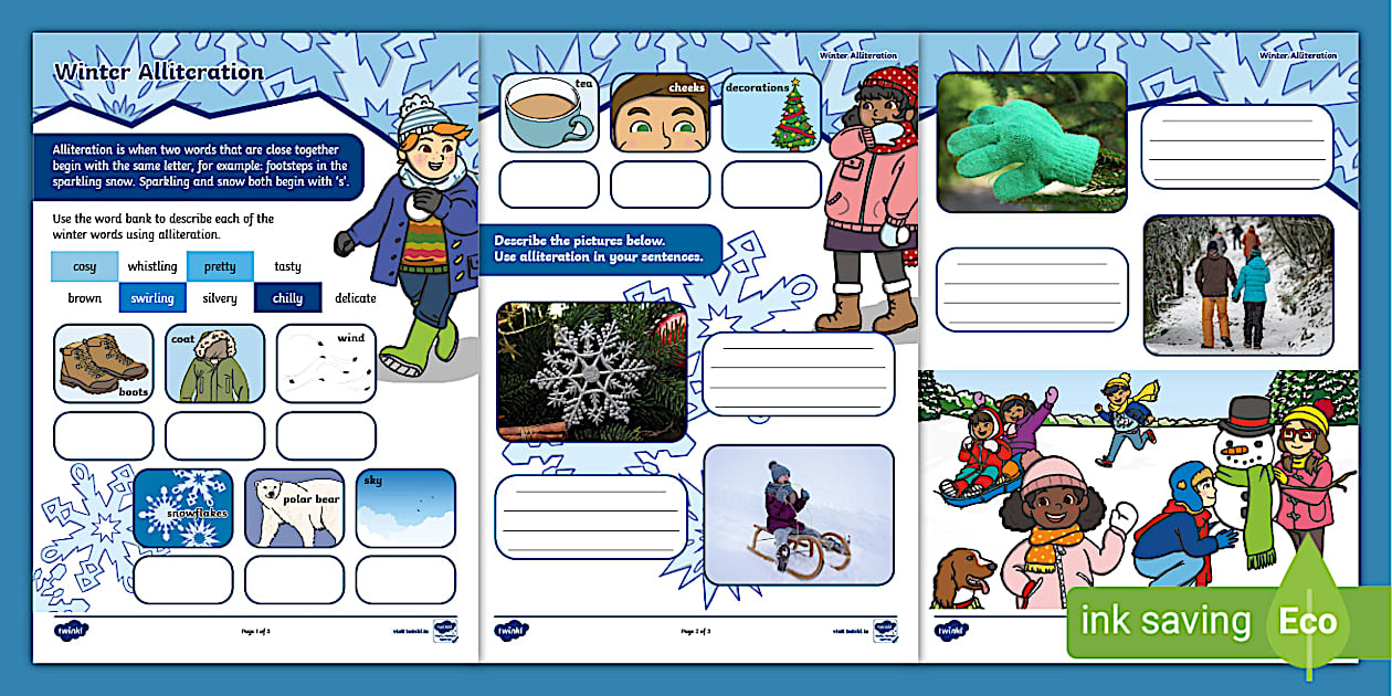 Winter Alliteration Activities - Literacy (teacher made)