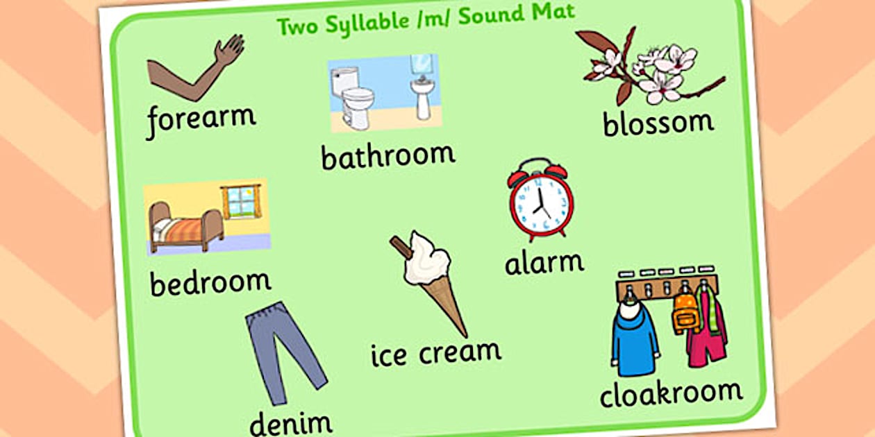 Two Syllable Final M Sound Word Mat 2 (Teacher-Made)