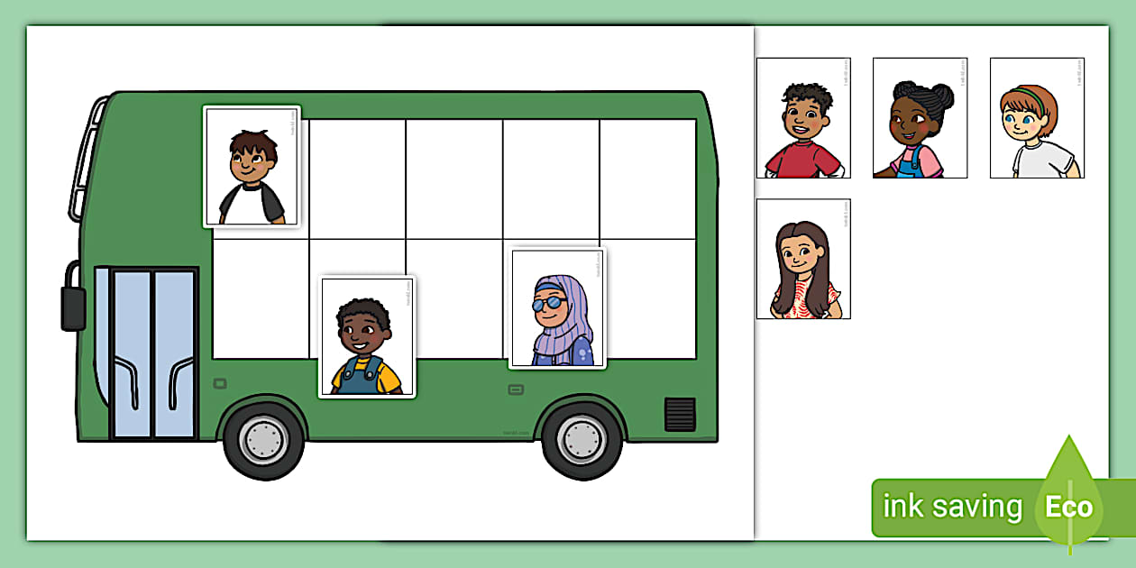 Editable Bus-Themed Ten-Frame and Counters Activity - Twinkl