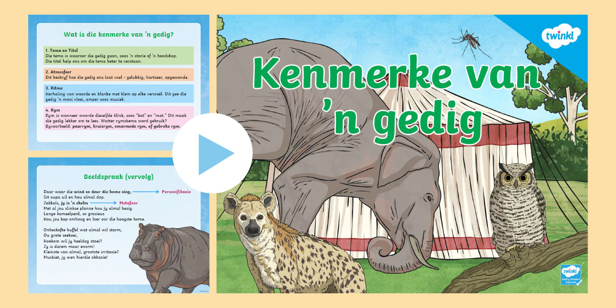 Kenmerke van 'n Gedig: PowerPoint met Vrae en Antwoorde