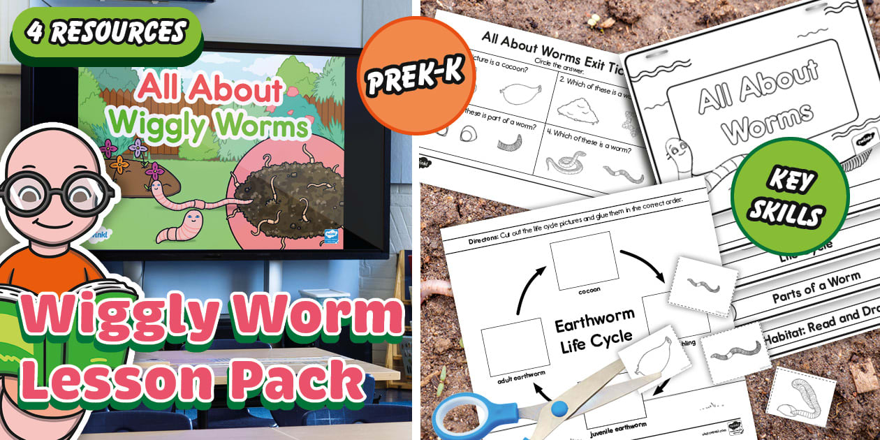 Learning About Worms Activity Pack for PreK-K | Twinkl USA
