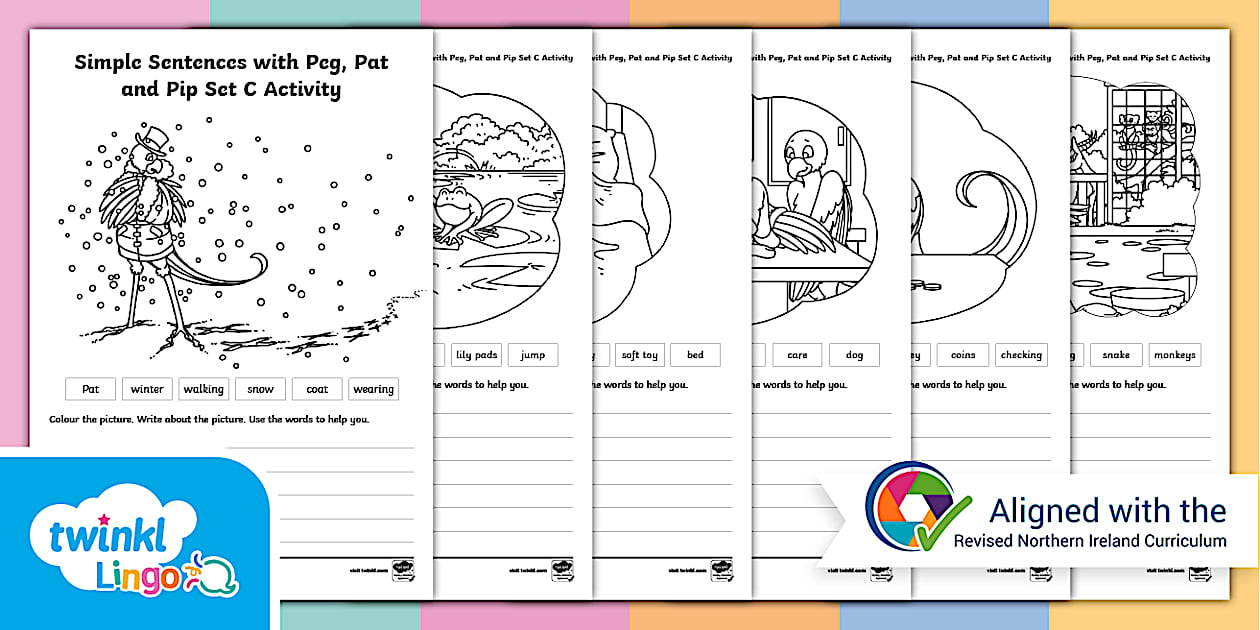 Simple Sentences with Peg, Pat and Pip Set C Activity