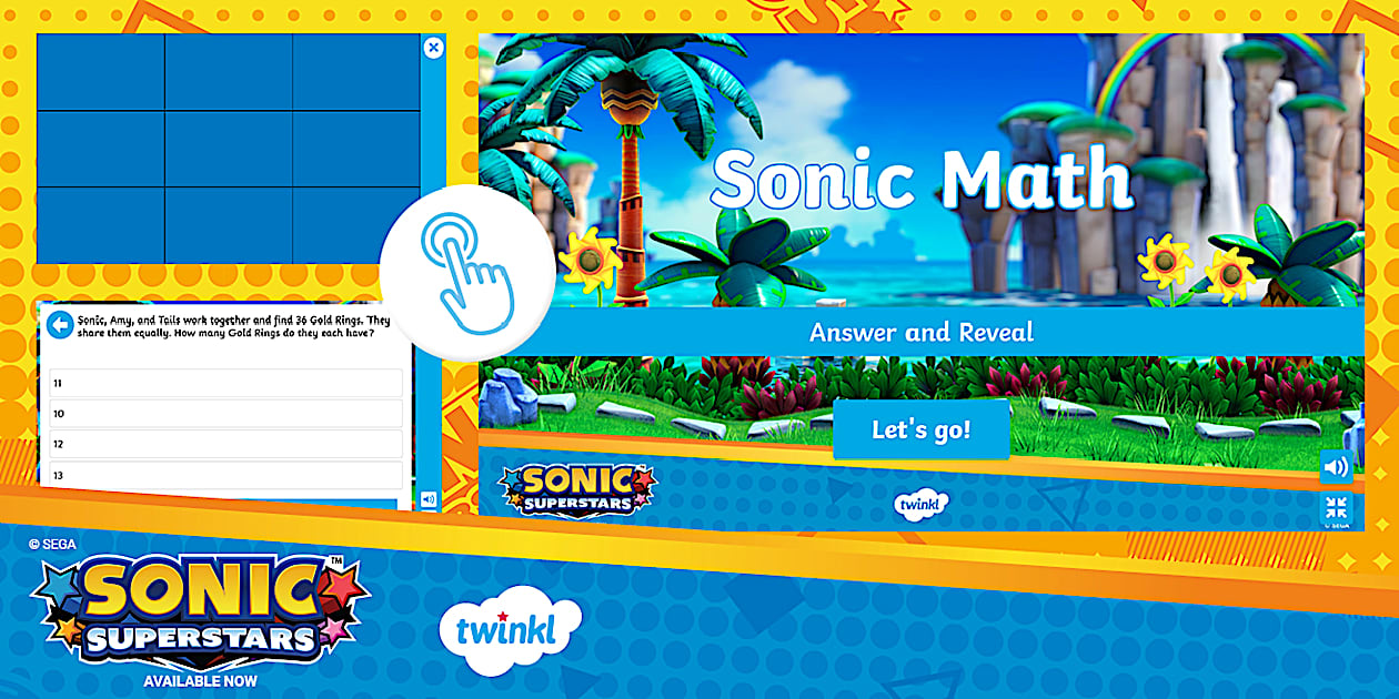 FREE! - Sonic: Reveal the Picture Interactive Math Quiz