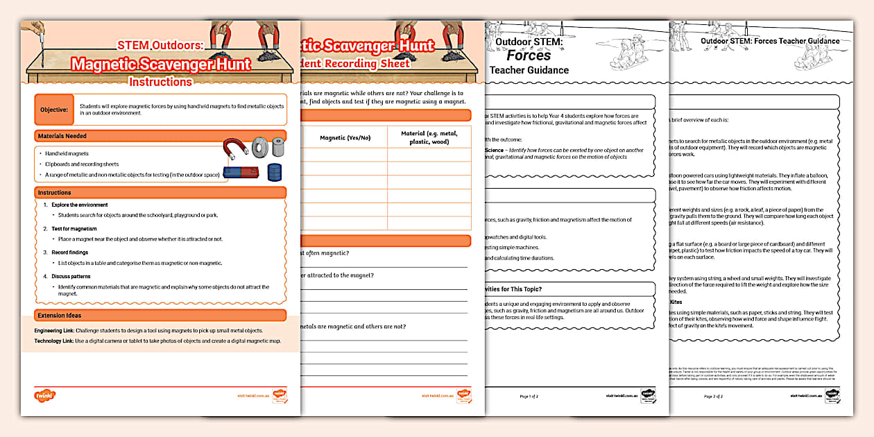 STEM Outdoors: Magnetic Scavenger Hunt (teacher made)