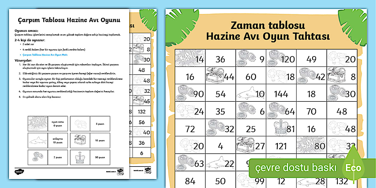 Çarpım Tablosu Hazine Avı Oyunu (profesor hizo) - Twinkl