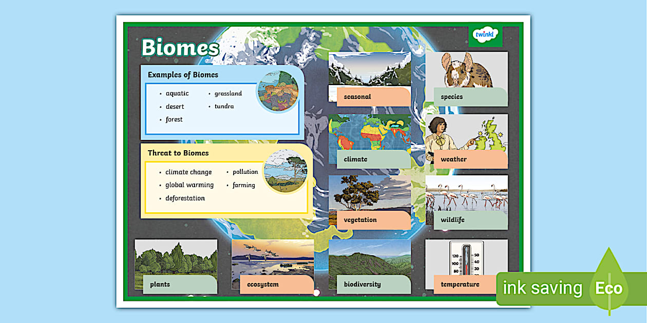 Biomes Word Mat - Twinkl - KS2 - Geography (teacher made)