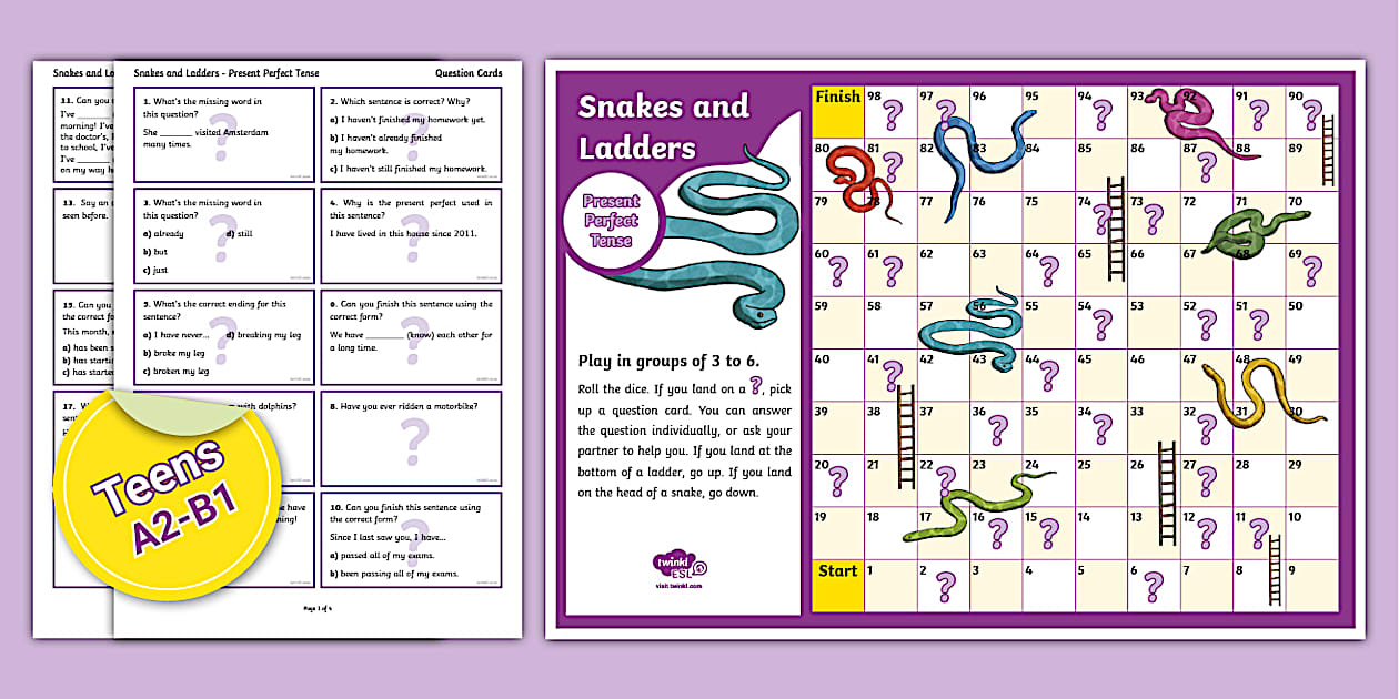 ESL Snakes and Ladders (teacher made) - Twinkl