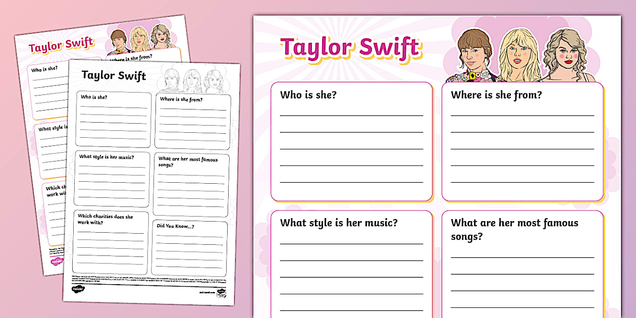 👉 KS1 Taylor Swift Fact File Template - Twinkl