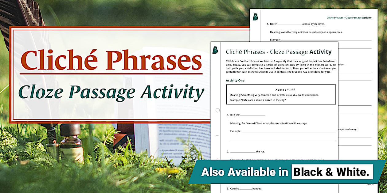 Cliché Phrases - Cloze Passage Activity