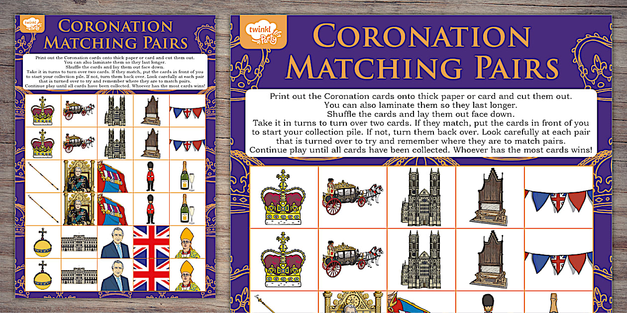 Coronation Matching Pairs | Twinkl Party - Twinkl