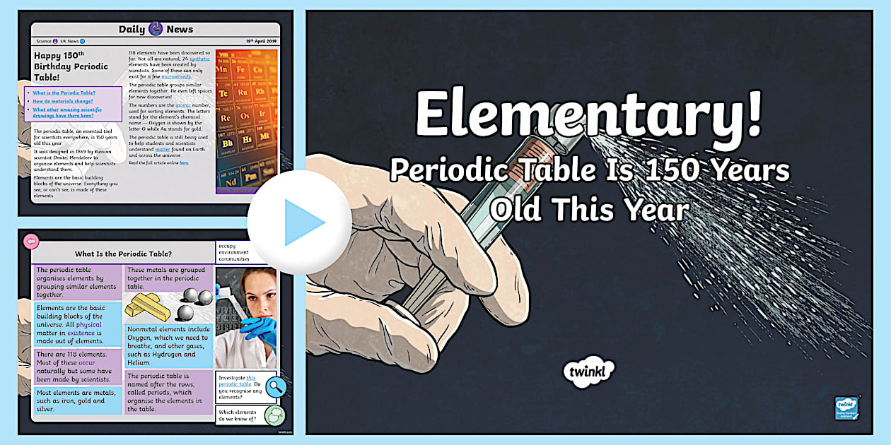 UKS2 Periodic Table Daily News PowerPoint - Twinkl