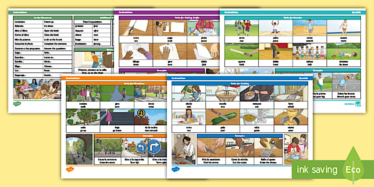 👉 Instructions in Spanish - Spanish Word Mat Pack - Languages