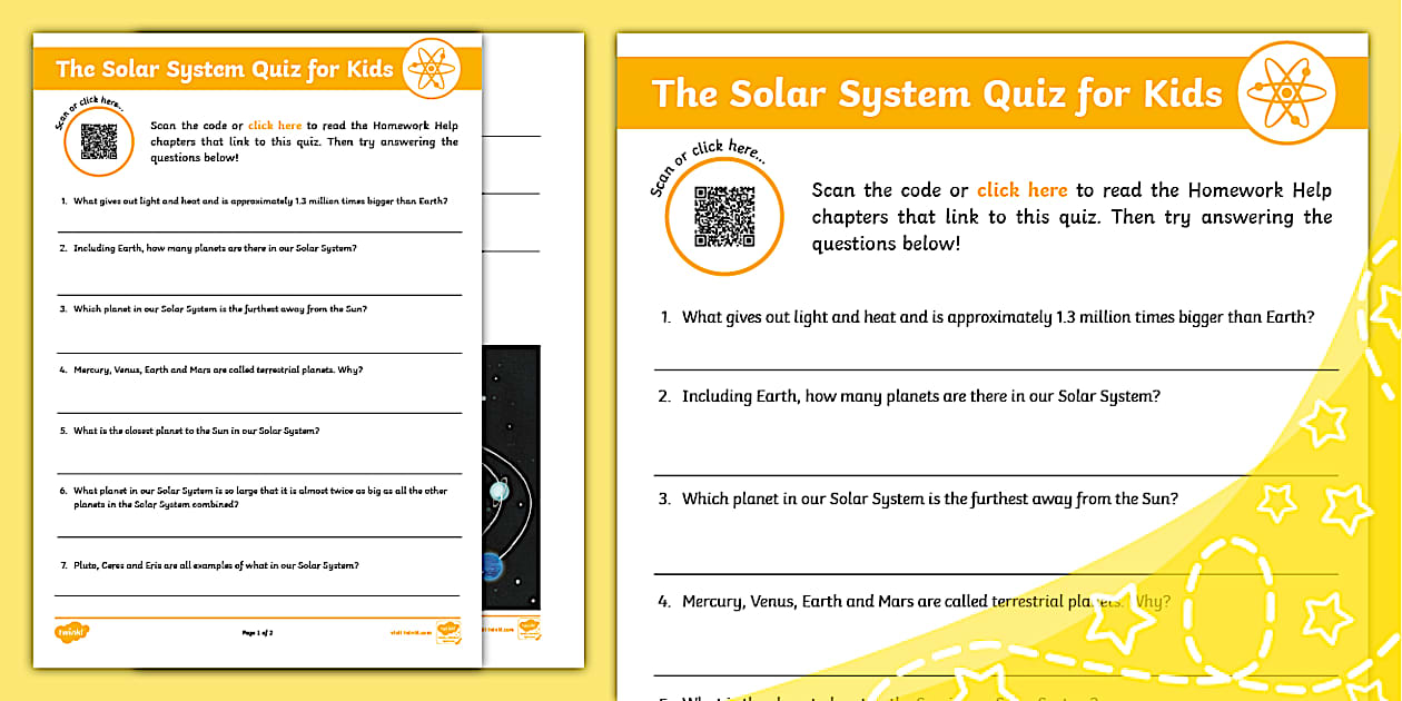 The Solar System Quiz for Kids (teacher made) - Twinkl