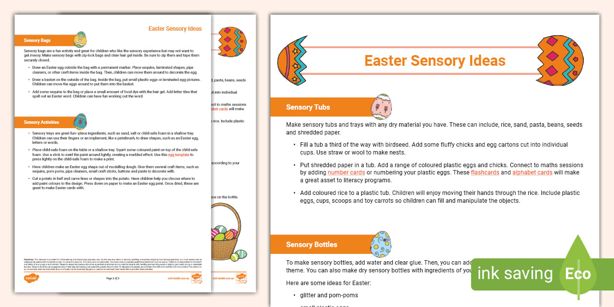Easter Sensory Ideas - Twinkl