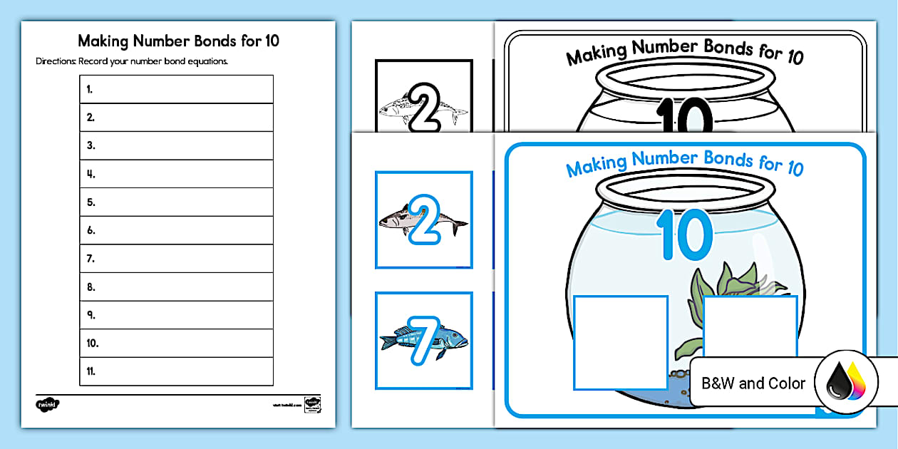 Editable Making Number Bonds for 10 Activity - Twinkl