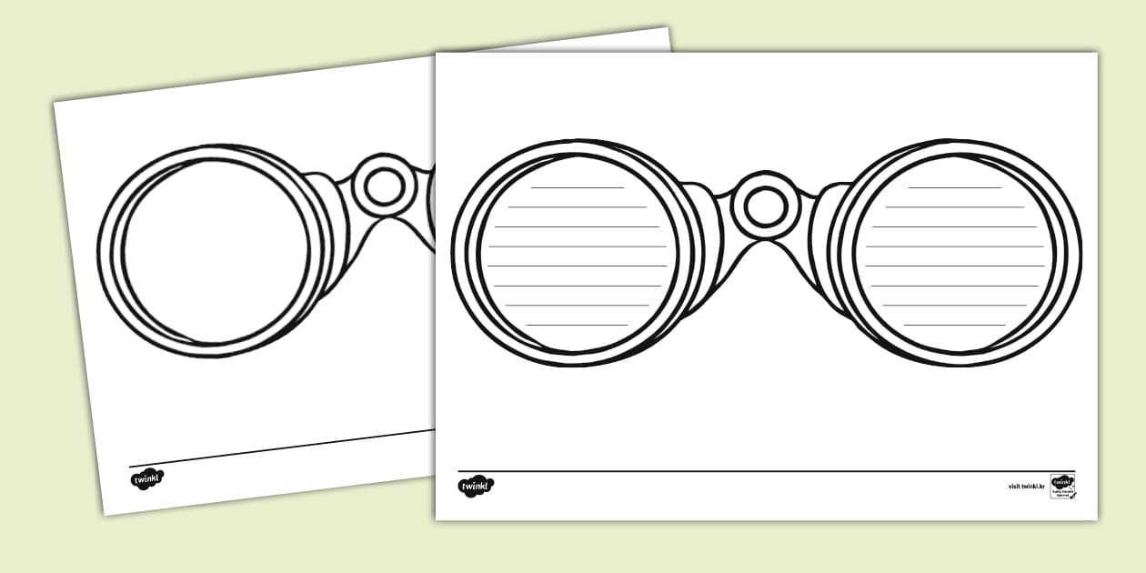 쌍안경 템플릿 | Binoculars Writing Template - Twinkl