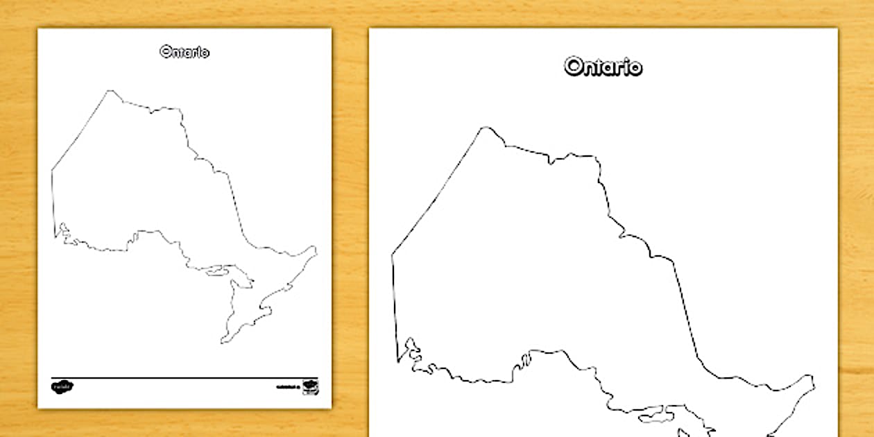 Outline Map of Ontario Colouring Sheet (teacher made)