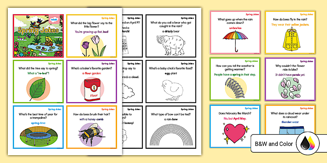 Spring Joke Cards (l'enseignant a fait) - Twinkl