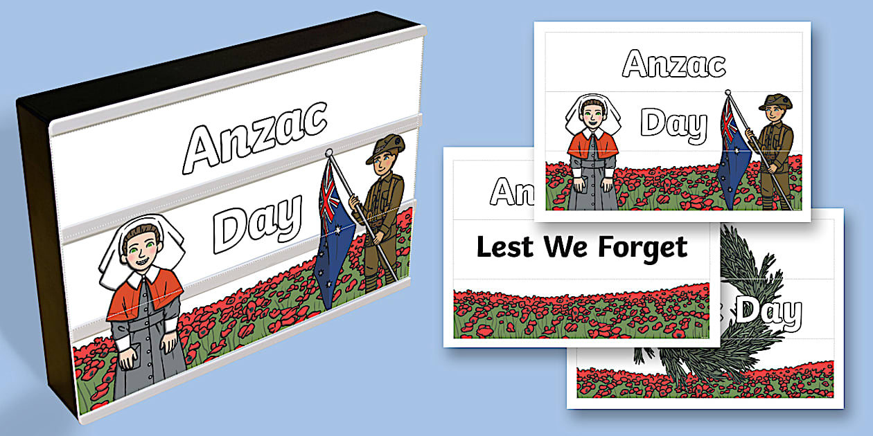 Anzac Day Light Box Inserts - Australia, EYLF, Topics and events,