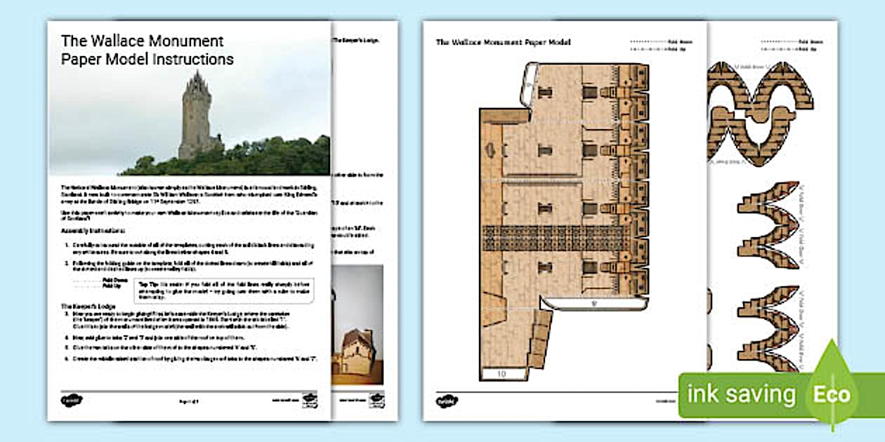 The Wallace Monument Paper Model (teacher made) - Twinkl