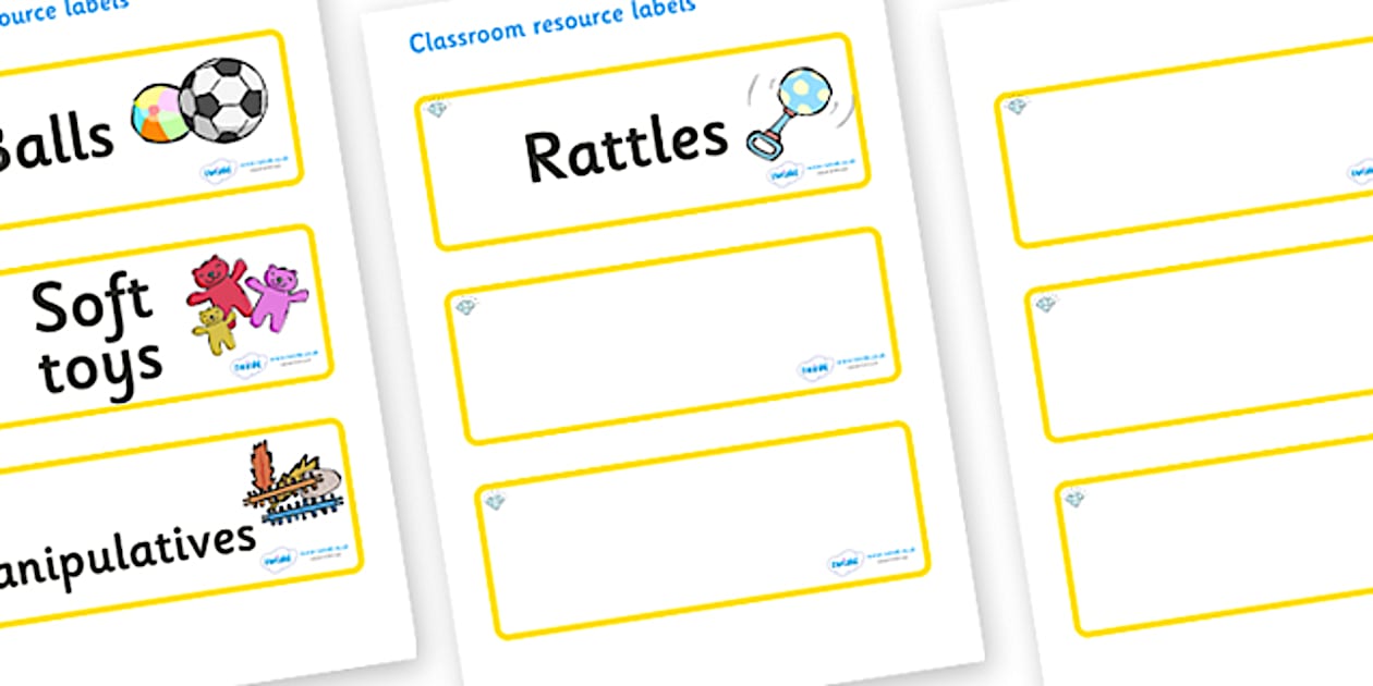 Diamond Themed Editable Additional Resource Labels - Twinkl