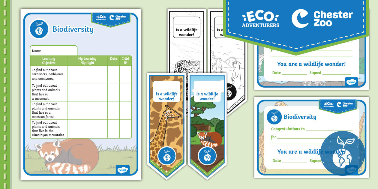 FREE! - Year 2 Biodiversity: Book Marks, Certificates and Reward Charts