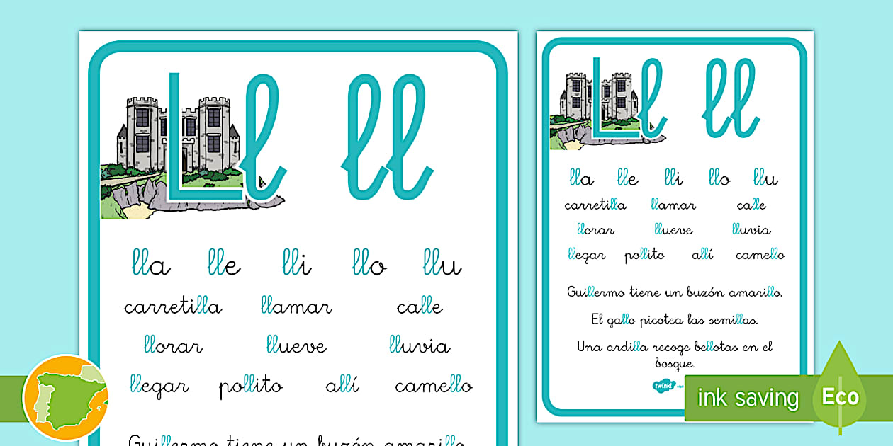 Cartilla de lectura: La letra LL - Twinkl