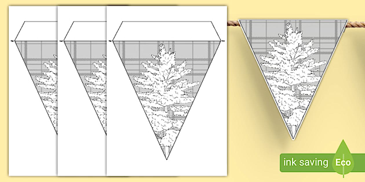 Vintage White Pine Tree Bunting - Display Bunting | Twinkl