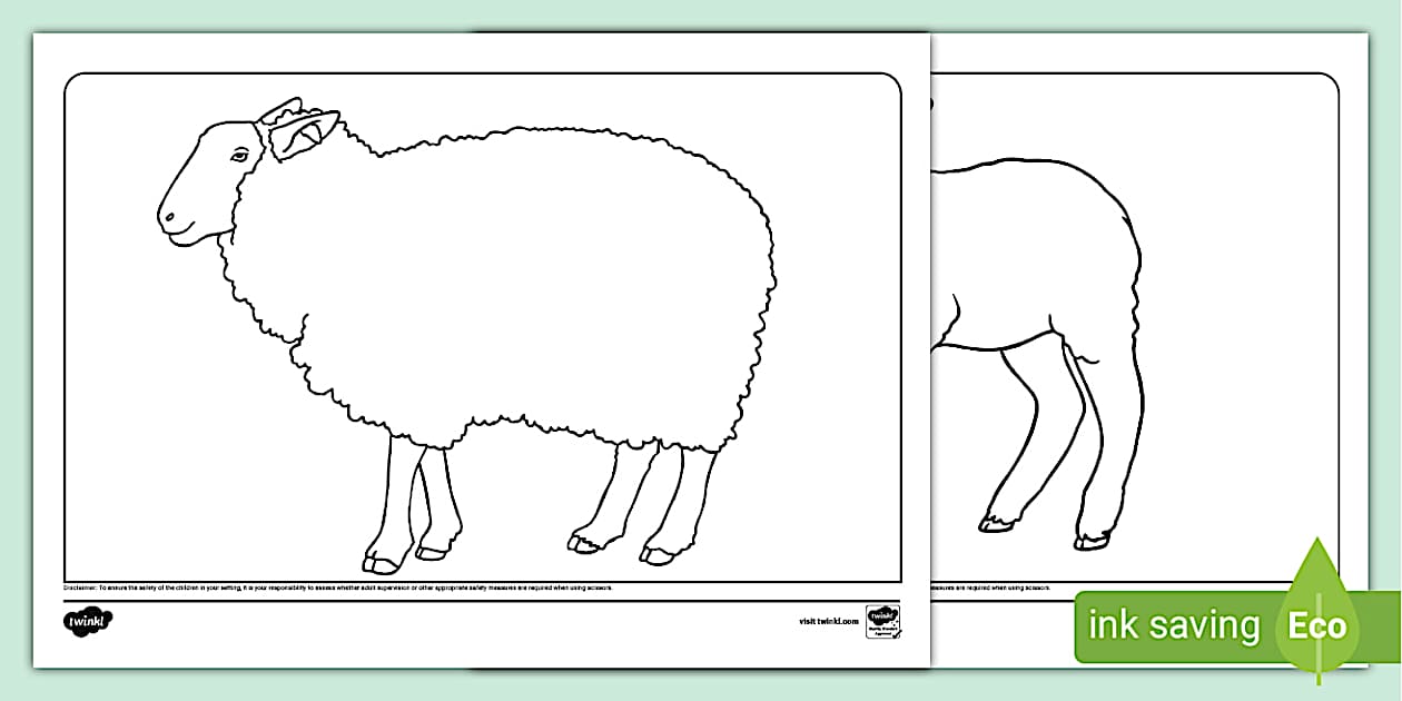 Sheep and Lamb Outlines,sheep,lambs (teacher made) - Twinkl