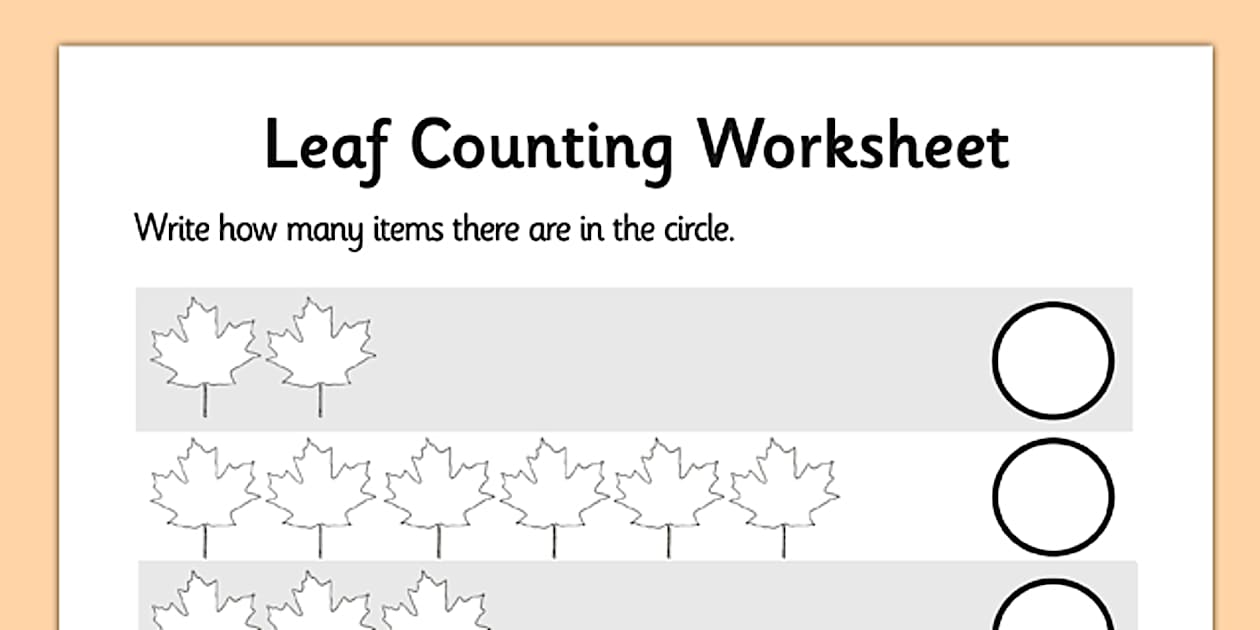 Leaf Counting Worksheet (teacher made) - Twinkl