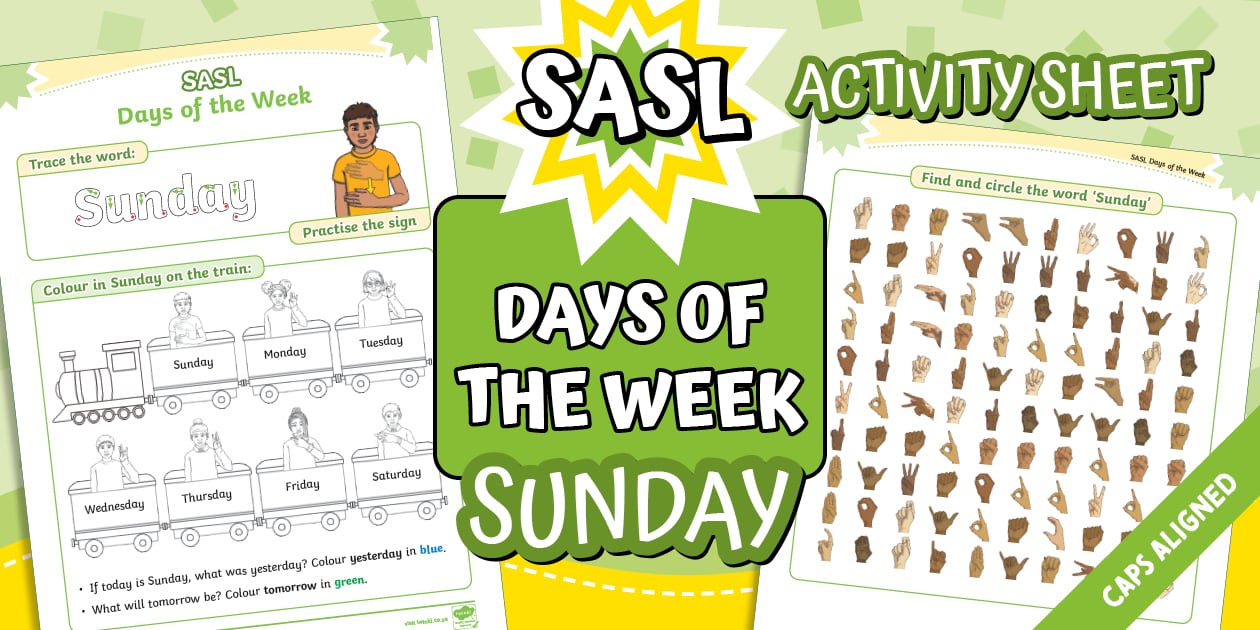 FP - SASL - Days of the Week - Sun - Activity Sheet (CAPS)