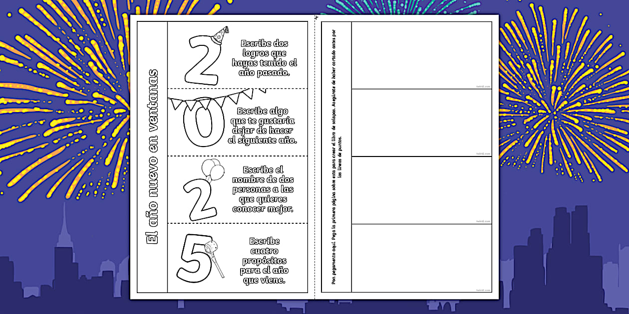 Hoja de actividad: Año Nuevo 2024 (teacher made) - Twinkl