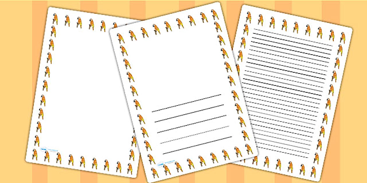 Editable Parrot Page Borders (teacher made) - Twinkl