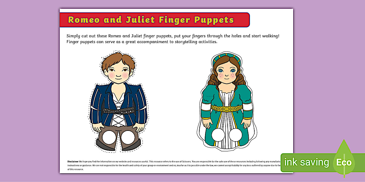Romeo and Juliet Finger Puppets (creat de profesori)