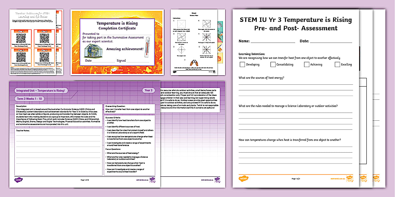 STEM IU Yr 3 Temperature is Rising Wk 9-10 - Twinkl