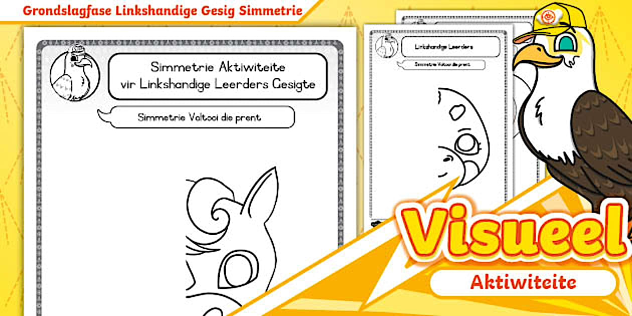 Grondslagfase Linkshandige Gesig Simmetrie - Aktiwiteite (KABV Belyn)