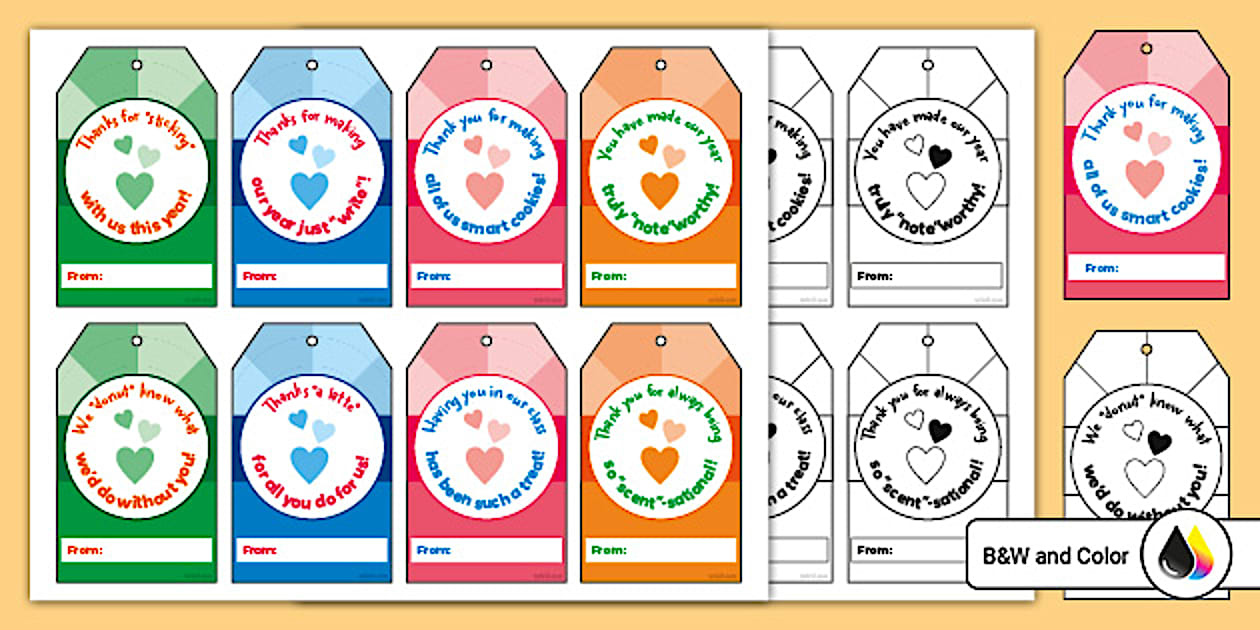 Staff Appreciation Gift Tags (teacher made) - Twinkl