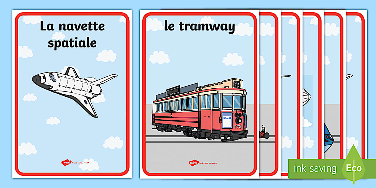Posters : Les moyens de transport (teacher made) - Twinkl