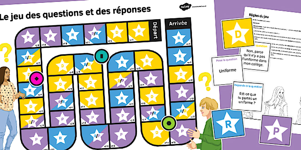 Asking Questions in French Board Game - French - Twinkl