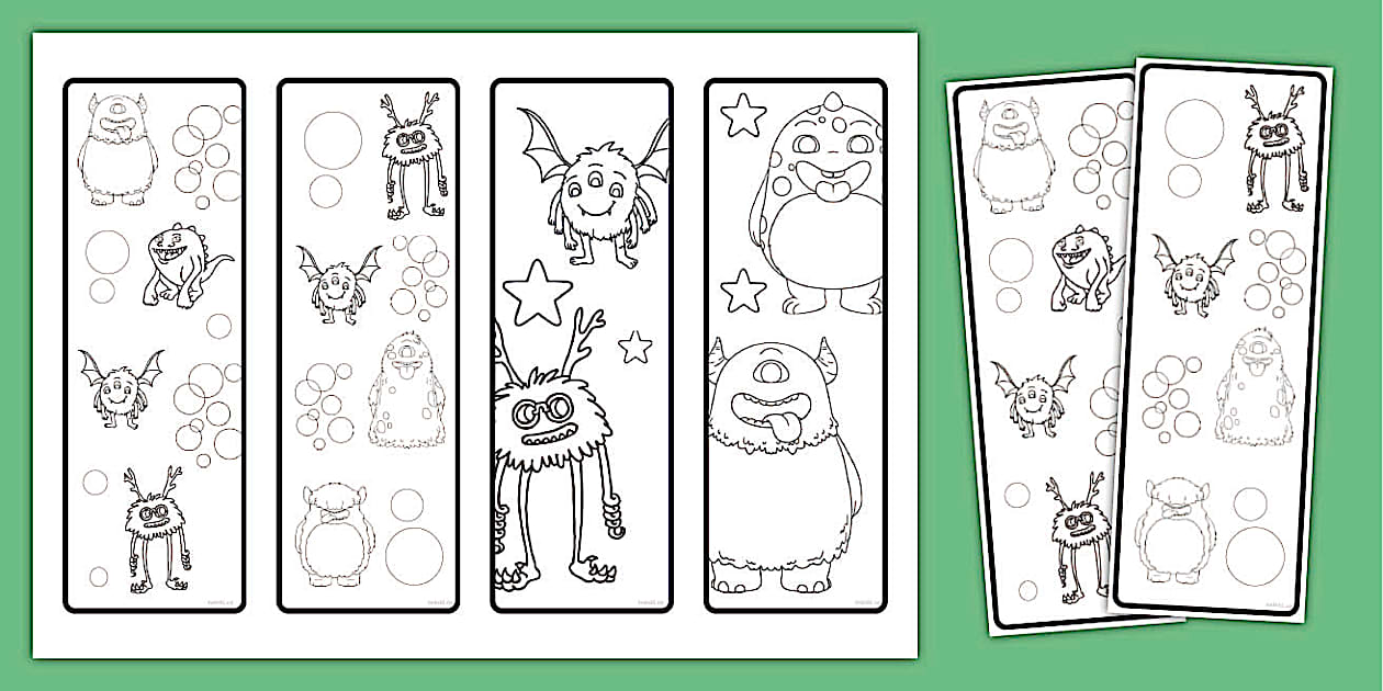The Little Monsters Colouring Bookmarks (teacher made)