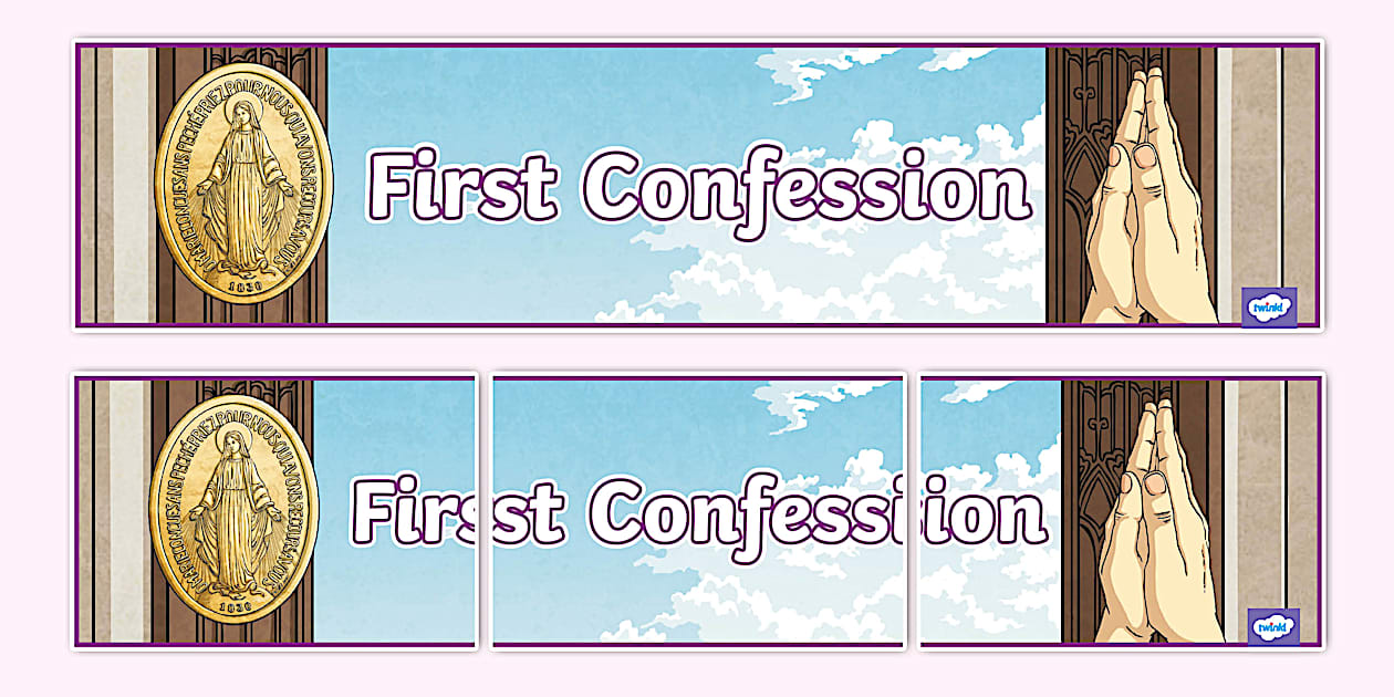 First Confession Display Banner (teacher made) - Twinkl