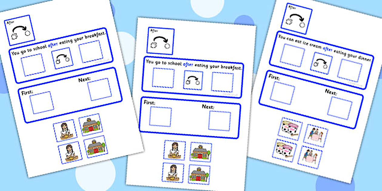 After Cards Cut And Stick Activity With Sequencing Strip - order