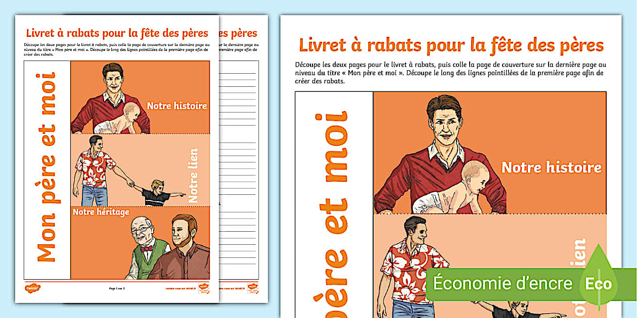 Livret d’écriture à rabats pour la fête des pères