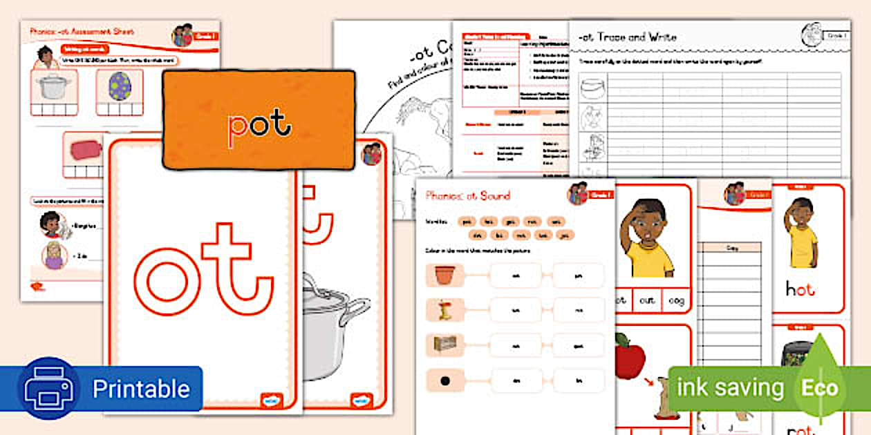 Grade 1 Phonics Pack -ot (Teacher-Made) - Twinkl