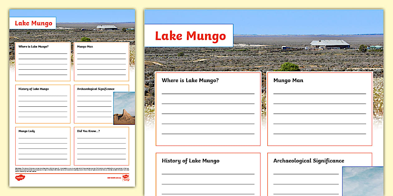 Lake Mungo Fact File Template (teacher made) - Twinkl