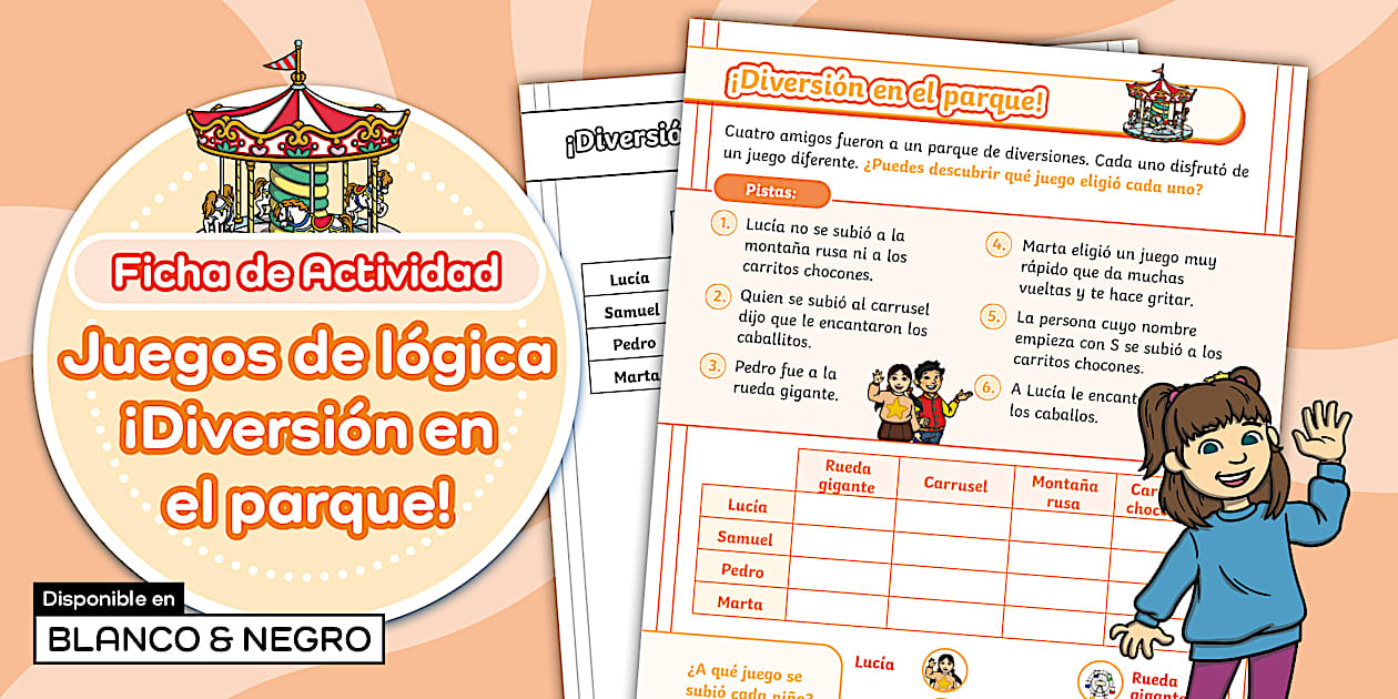 Ficha de actividad: Juegos de lógica del parque de diversiones usando ...